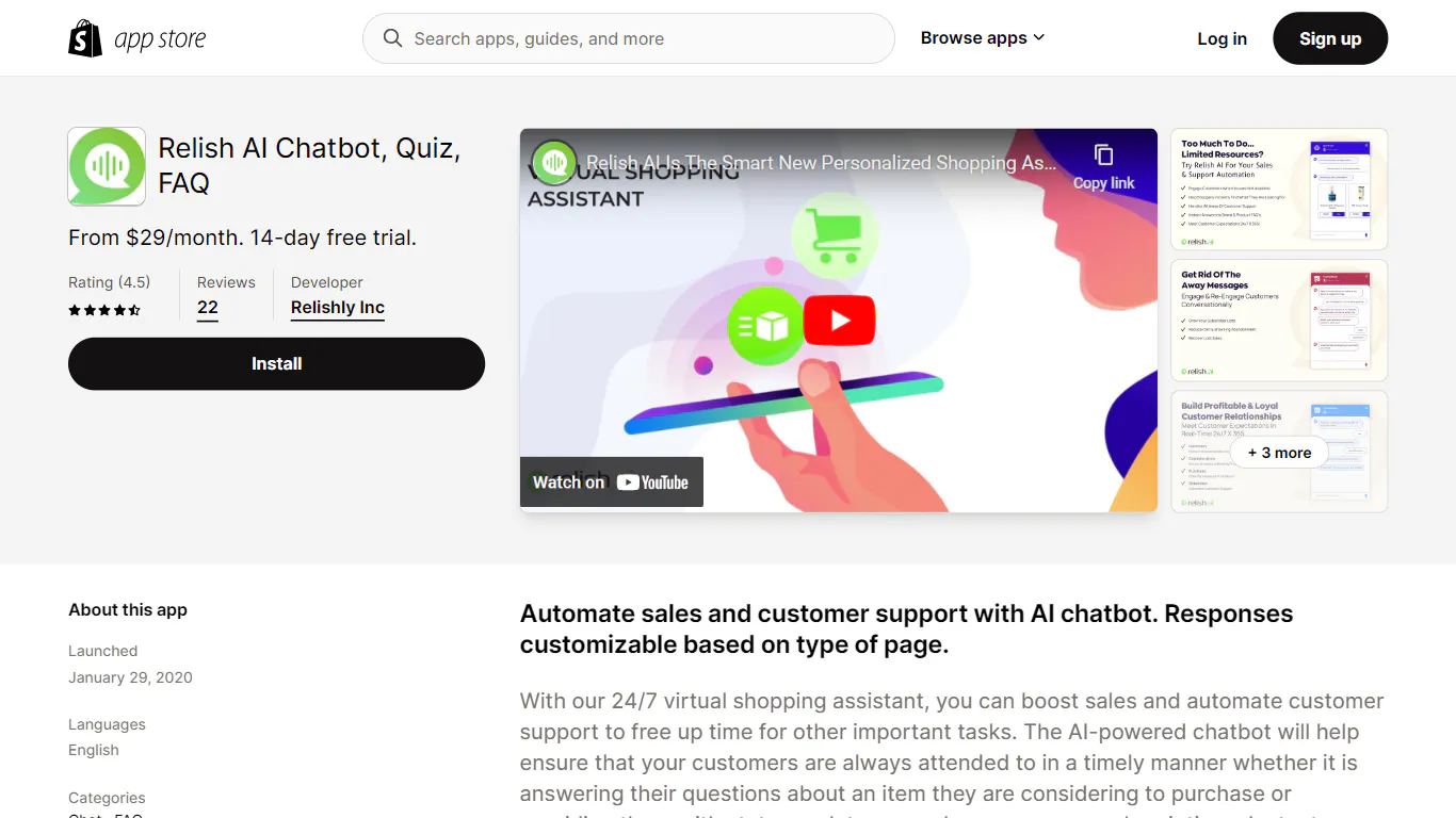Relish – Shopify apps - AI Yard - AI Tools